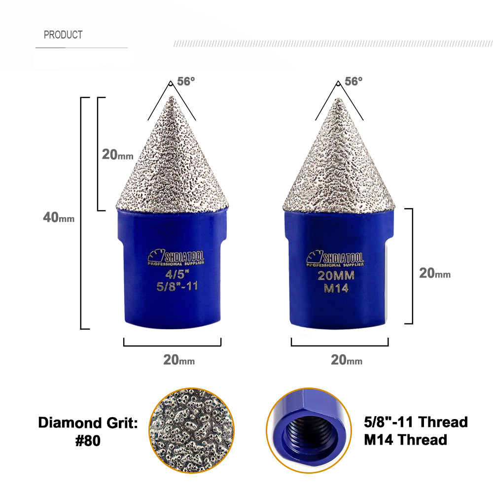 SHDIATOOL Diamond Beveling Chamfer Bits 5/8-11 or M14 or M10 Thread for ...
