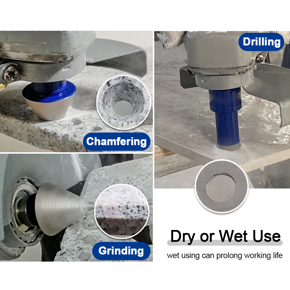 SHDIATOOL Diamond Drill Bits Kit 3pcs 20mm Core Bit+50mm Chamfer Bit ...