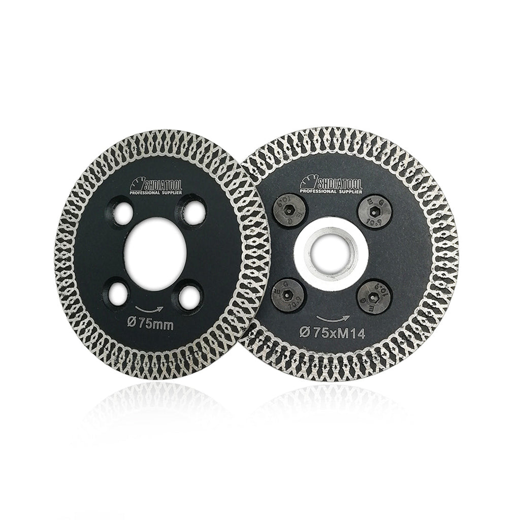 3" Diamond Mesh Turbo Rim Blade with Removable Flange Carving Granite ...