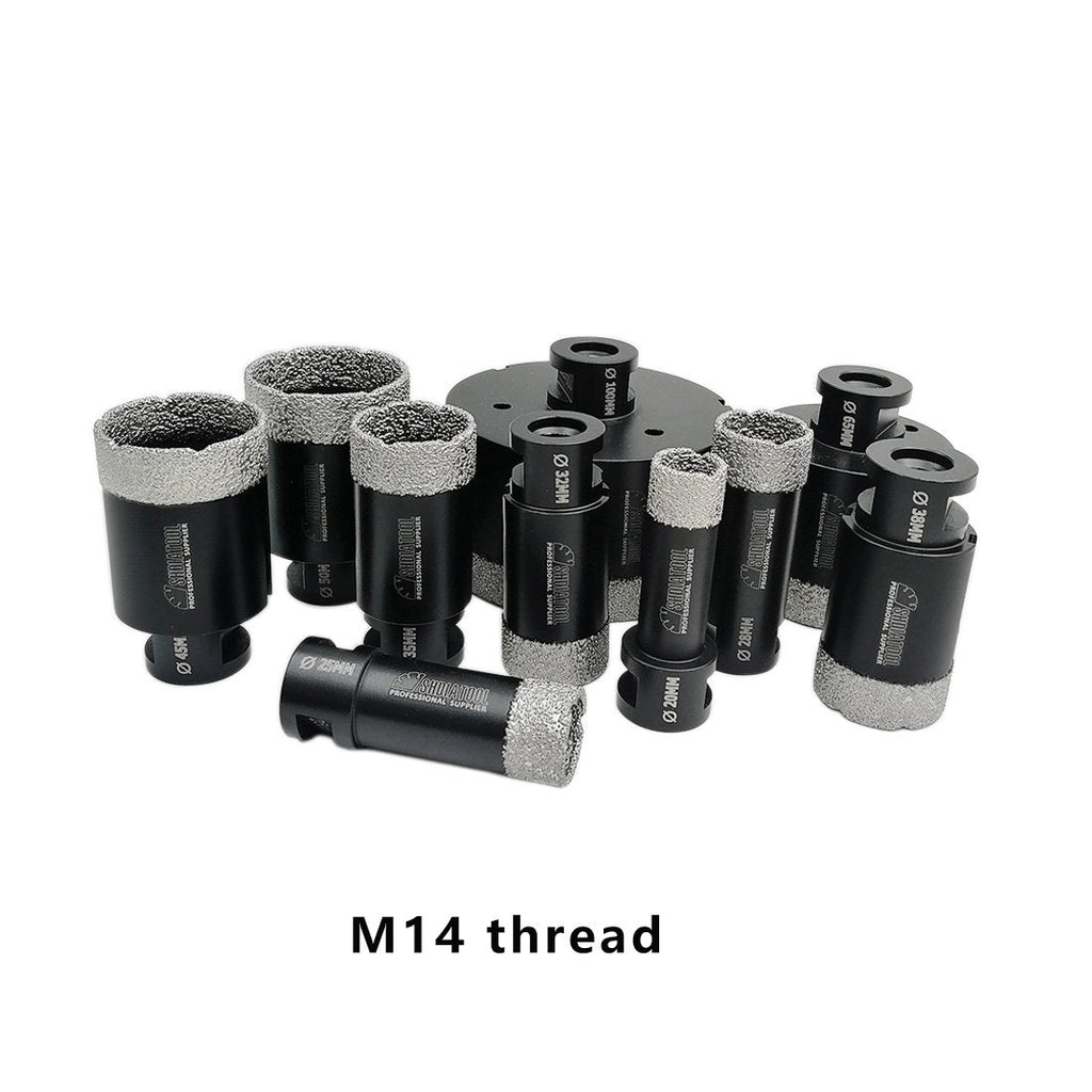 SHDIATOOL Dry Diamond Drill Bits for Porcelain Tile Granite M14 thread ...