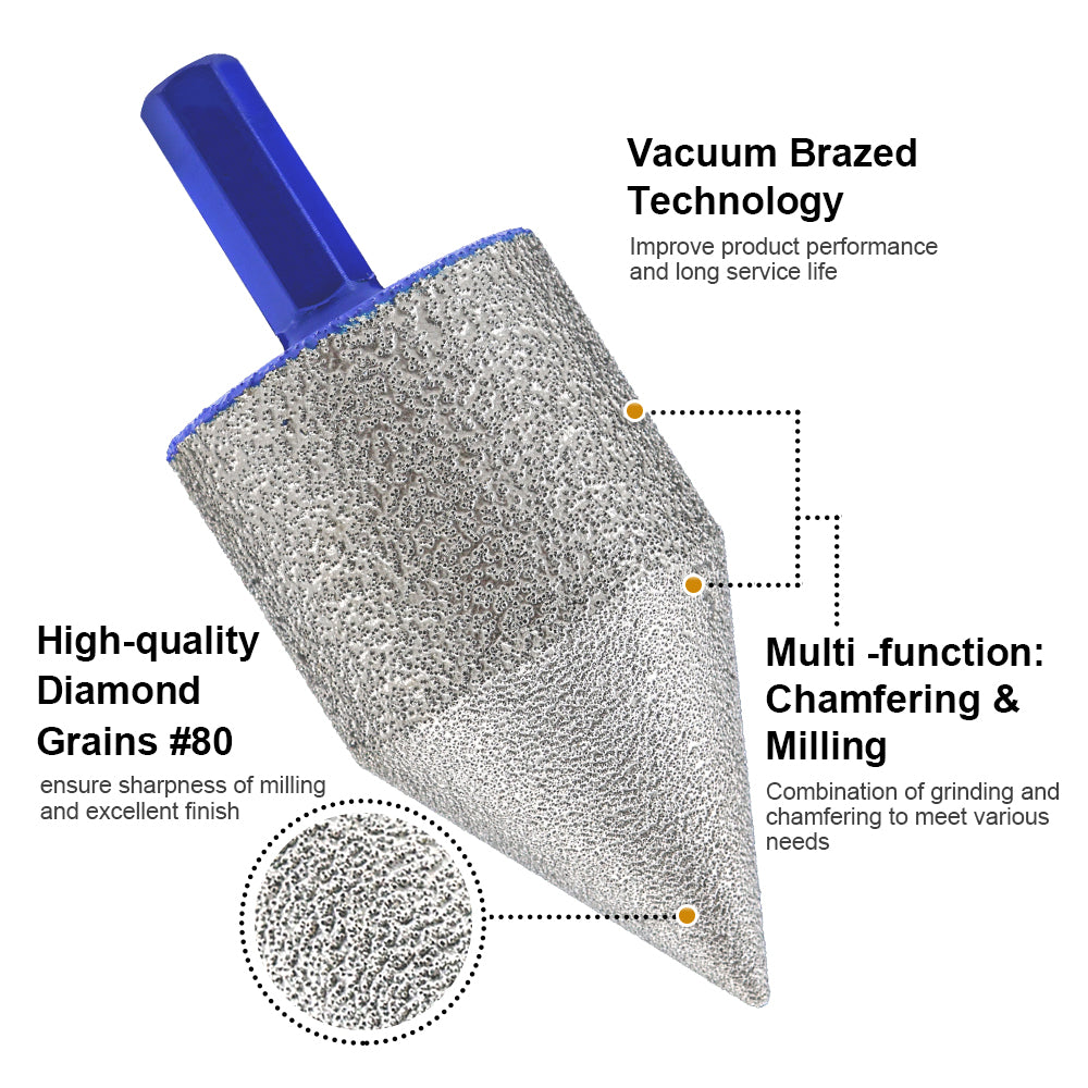 SHDIATOOL Diamond Vacuum Brazed Chamfering Milling Finger Bits for ...