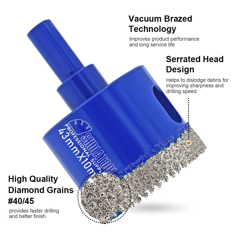 SHDIATOOL Diamond Drill Core Bits with Triangle Shank for Porcelain ...