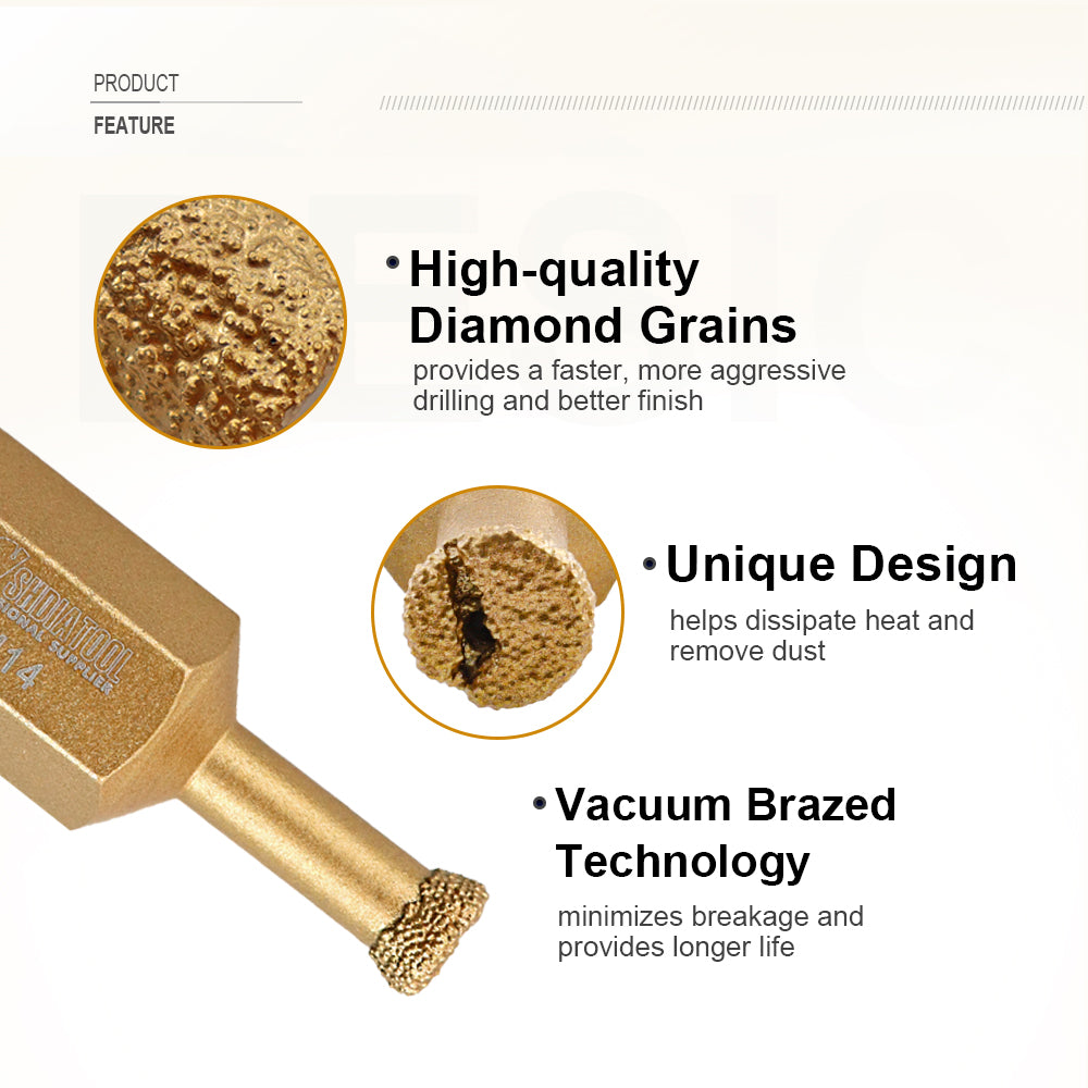 SHDIATOOL Brazed Diamond Core Drills with M14 Thread for Extension ...